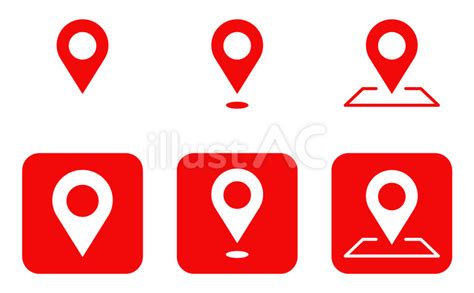 Free Vectors Red Simple Map Icon Set