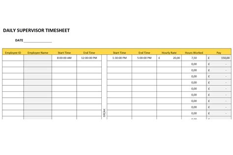8 Excel Weekly Timesheet Template With Formulas Excel