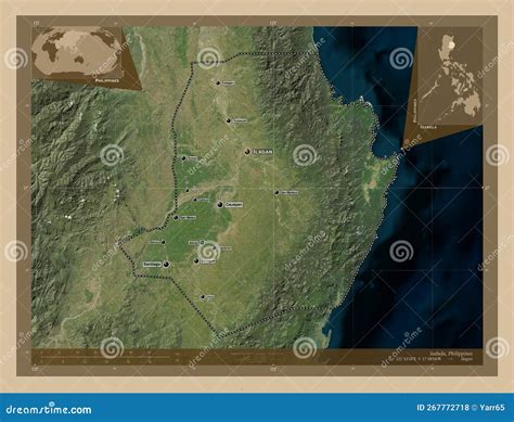 Isabela Philippines Low Res Satellite Labelled Points Of Citi Stock Illustration