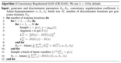 consistency regularization for generative adversarial networks · issue