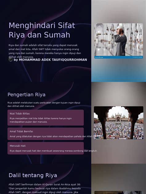 Menghindari Sifat Riya Dan Sumah Pdf