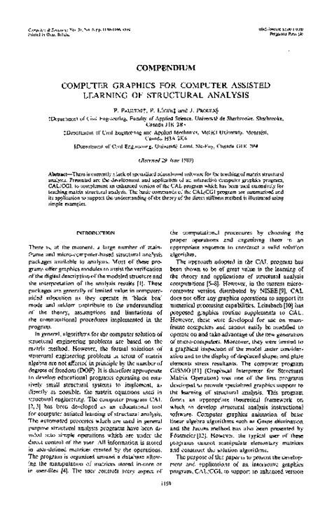 pdf computer graphics for computer assisted learning of structural