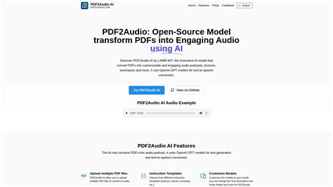 Pdf2audio Ai Convert Pdfs Into Engaging Audio Content Creatiai
