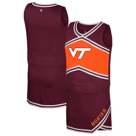 Girls Youth Colosseum Maroon Virginia Tech Hokies Cheerleader Top