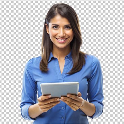 Premium Psd Girl Playing With A Tablet