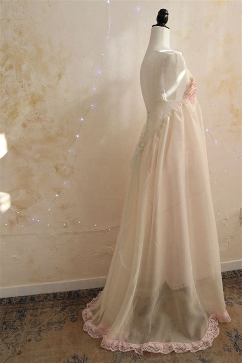 Handmade Ethereal Cottage Gown Unique Upcycled Flowy Cottage Dress