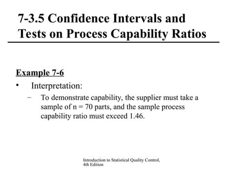 Introduction To Statistical Quality Controlppt Science