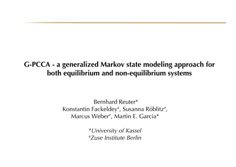 Pdf G Pcca A Generalized Markov State Modeling Approach For Both Equilibrium And Non