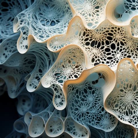 Abstract Shell A 3d Image Of Cellular Formations With Lace Patterns