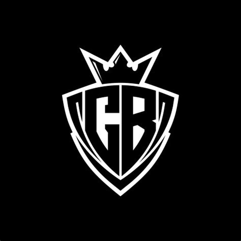 Cb Letter Logo With Sharp Triangle Shield Shape Vector Image