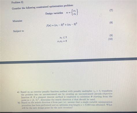 Solved Problem 3 Consider The Following Constrained