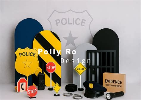 Avezano Police Themed Arch Photography Backdrop Designed By Polly Ro D