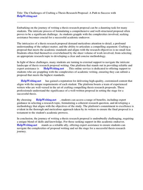 Thesis Research Proposal Example Pdf Pdf Thesis Information