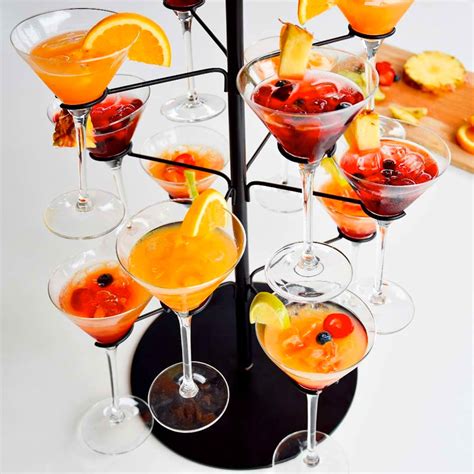 Schwarzer Cocktail Baumständer Metallständer Für 12 Gläser