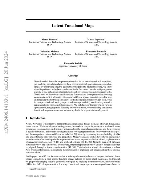 Pdf Latent Functional Map