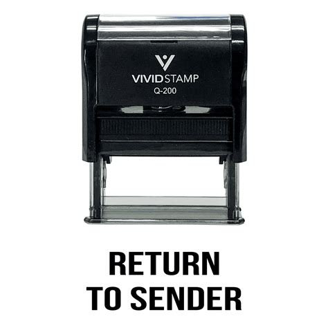 Vivid Stamp Return To Sender Self Inking Rubber Stamp Black Ink