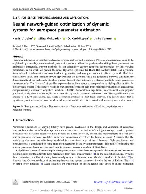 Neural Network Guided Optimization Of Dynamic Systems For Aerospace
