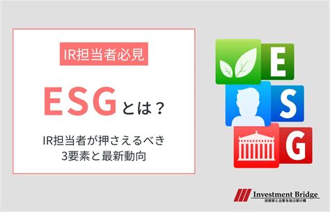 Esgとは何か簡単に解説！ir担当者が押さえるべき3要素と2025年動向 株式会社インベストメントブリッジ