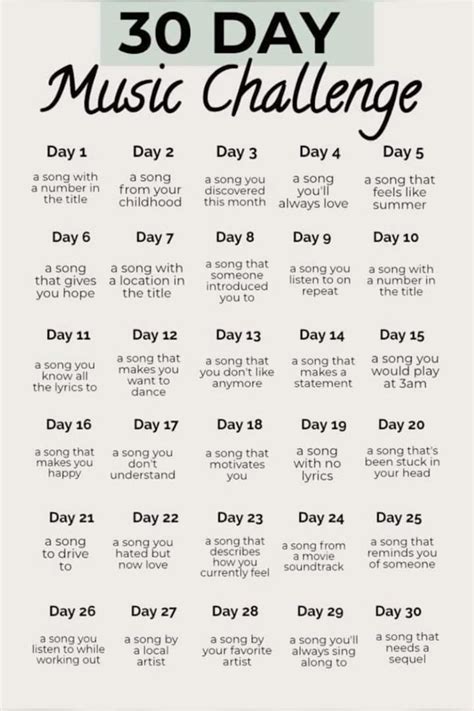 30 Day Music Challenge Music Challenge 30 Day Music Challenge 30