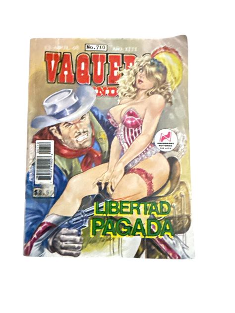 Vintage 1990s Mexican Sexy Comic Book Vaquero Libertad Pagada April