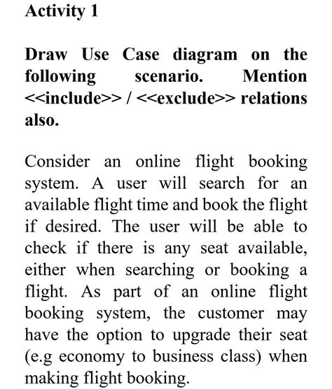 Solved Activity Draw Use Case Diagram On The Following Chegg Com