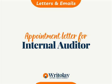Internal Auditor Appointment Letter Template Writolay