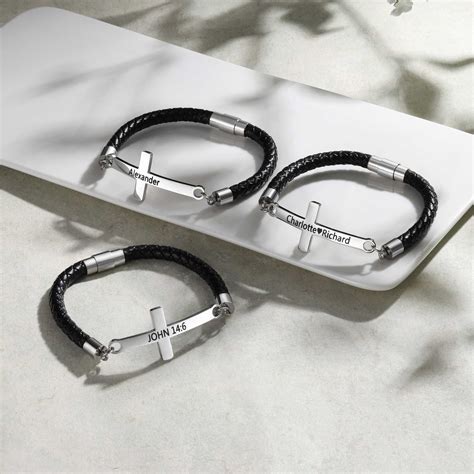 Leather Bracelets For Men Engraved