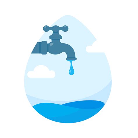 Faucet With Water Drops Falling On The Earth Water Resource