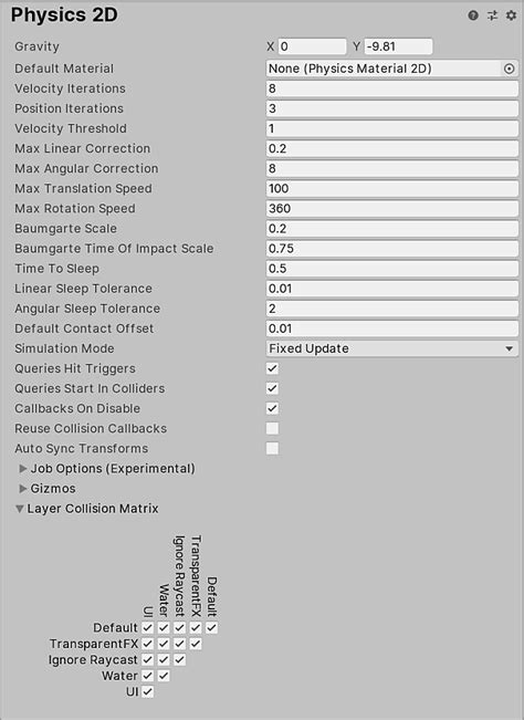 Physics 2d Unity 手册