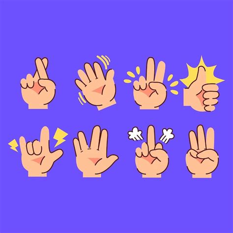 Free Vector Hand Drawn Emoji Hands Collection