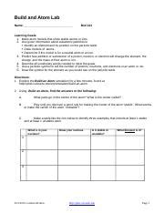 Lab Build An Atom On Line PhET Lab Build And Atom Lab Name Biol Learning Goals Make