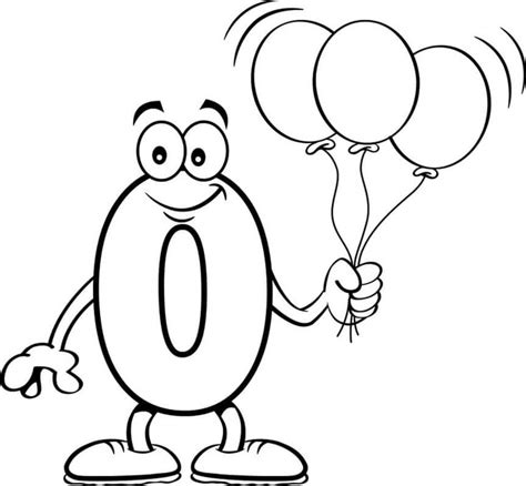 Number Zero Coloring Clipart Twistynoodle Pages Preschool Numbers Worksheets Clip Hint Sheet