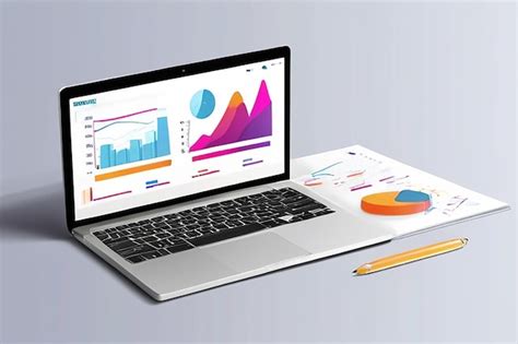 Premium Photo Laptop Showing Charts And Graph Analysis Business