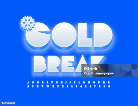벡터 크리에이 티브 템플릿 콜드 브레이크 장식 눈송이 조명 추상 알파벳 문자와 숫자 세트 겨울에 대한 스톡 벡터 아트 및 기타 이미지 겨울 공휴일 관광 리조트