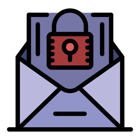 Secured Mail Icon Color Outline Vector Vector Art At Vecteezy