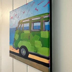 Abstract Vw Van Camper Van Original Art One Of A Kind Acrylic On