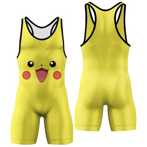 Pokemon Pikachu Face Wrestling Singlet High Performance Gear