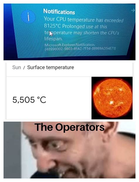 Notifications Your Cpu Temperature Has Exceede Memegine