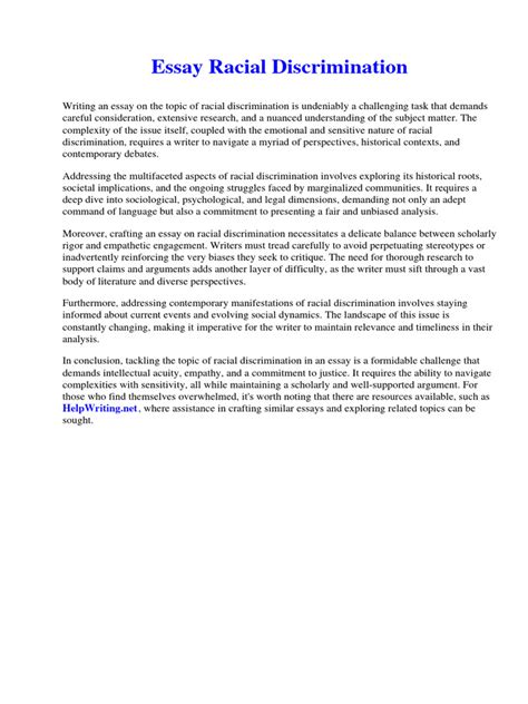 Essay Racial Discrimination Pdf Walden Types Of Chocolate