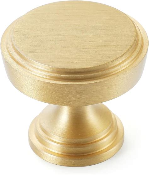 Koppalive 5 Pack Solid Brass Kitchen Cabinet Knobs Modern Gold Drawer