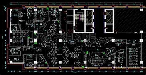 15 Cad Floor Plan Of Office Layout For A 638m2 Company