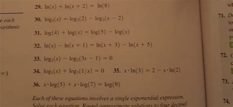 solved 29 in x in x 2 in 8 30 log3 x