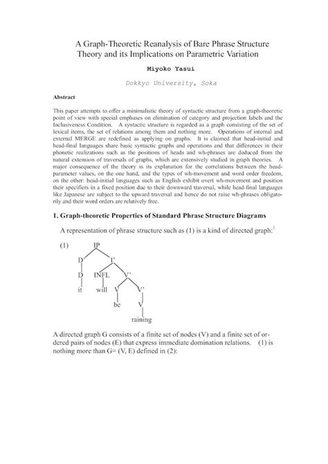 pdf a graph theoretic reanalysis of bare phrase structure · a