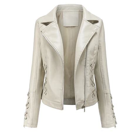 Braxton Ladies White Faux Leather Jacket Real Leather Garments