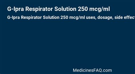 G Ipra Respirator Solution 250 Mcg Ml Uses Dosage Side Effects Food