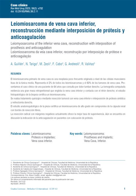 Pdf Leiomyosarcoma Of The Inferior Vena Cava Reconstruction With Interposition Of Prosthesis