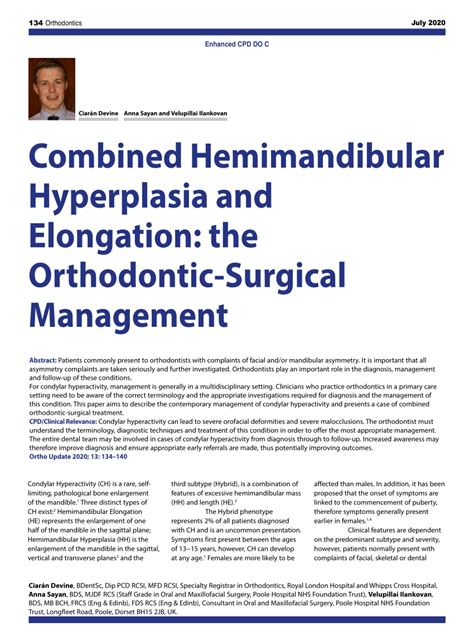 Pdf Combined Hemimandibular Hyperplasia And Elongation The Orthodontic Surgical Management