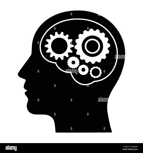 Think Concept Design Human Head With Gears Inside Symbolizing Technology Engineering And