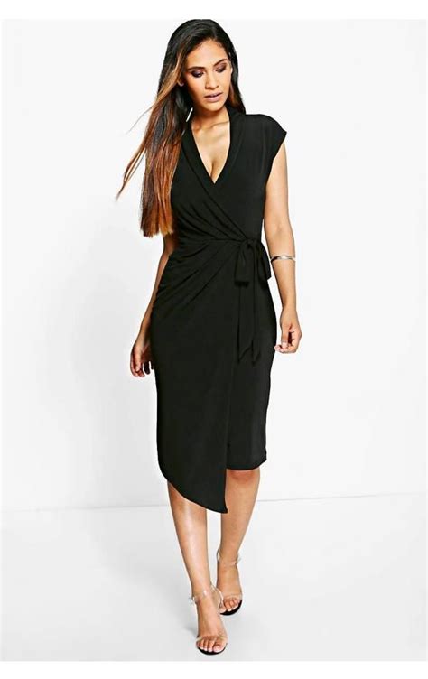 Alice Wrap Front Midi Dress Bodycon Fashion Plus Size Outfits Midi