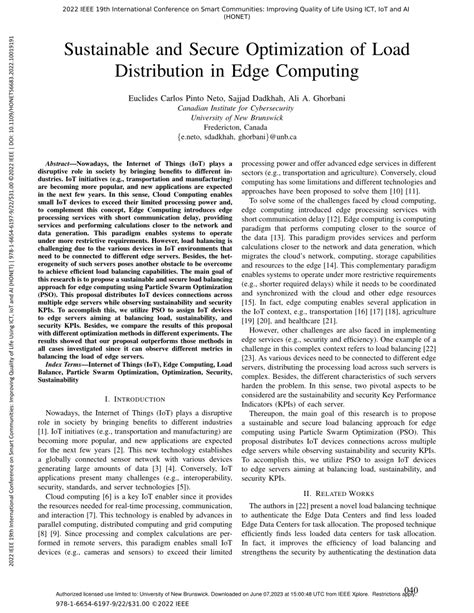 Pdf Sustainable And Secure Optimization Of Load Distribution In Edge